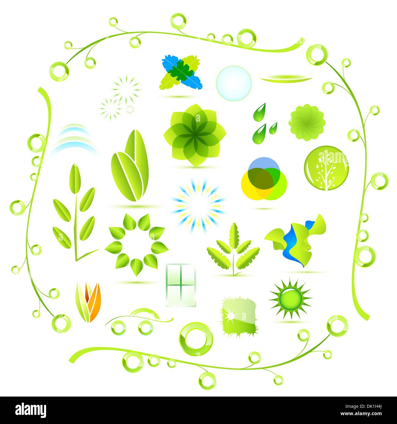 Big set of green nature eco icons Stock Vector Image & Art - Alamy