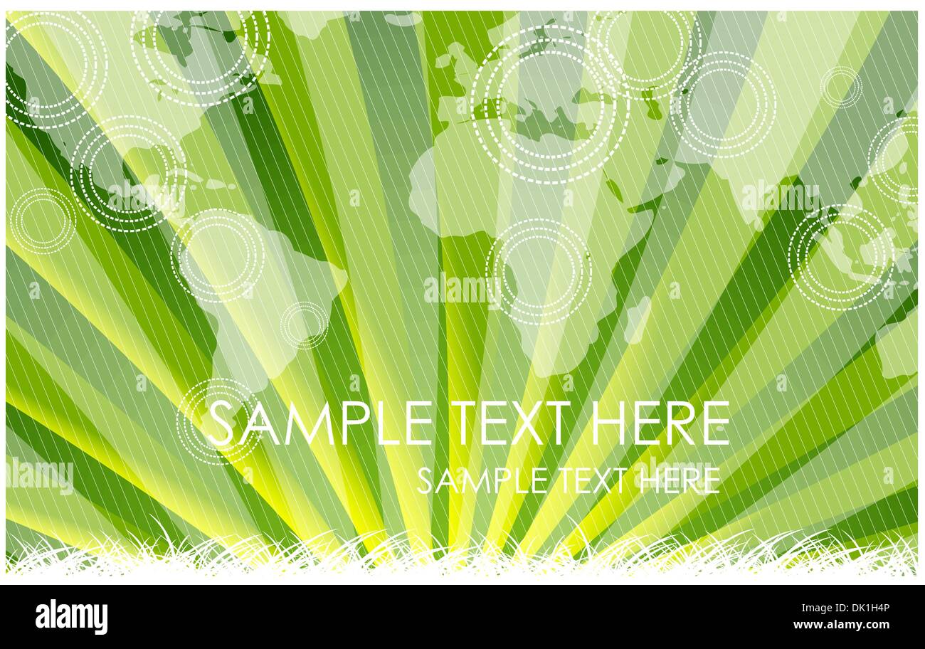 Green vector background with map and natural elements Stock Vector ...
