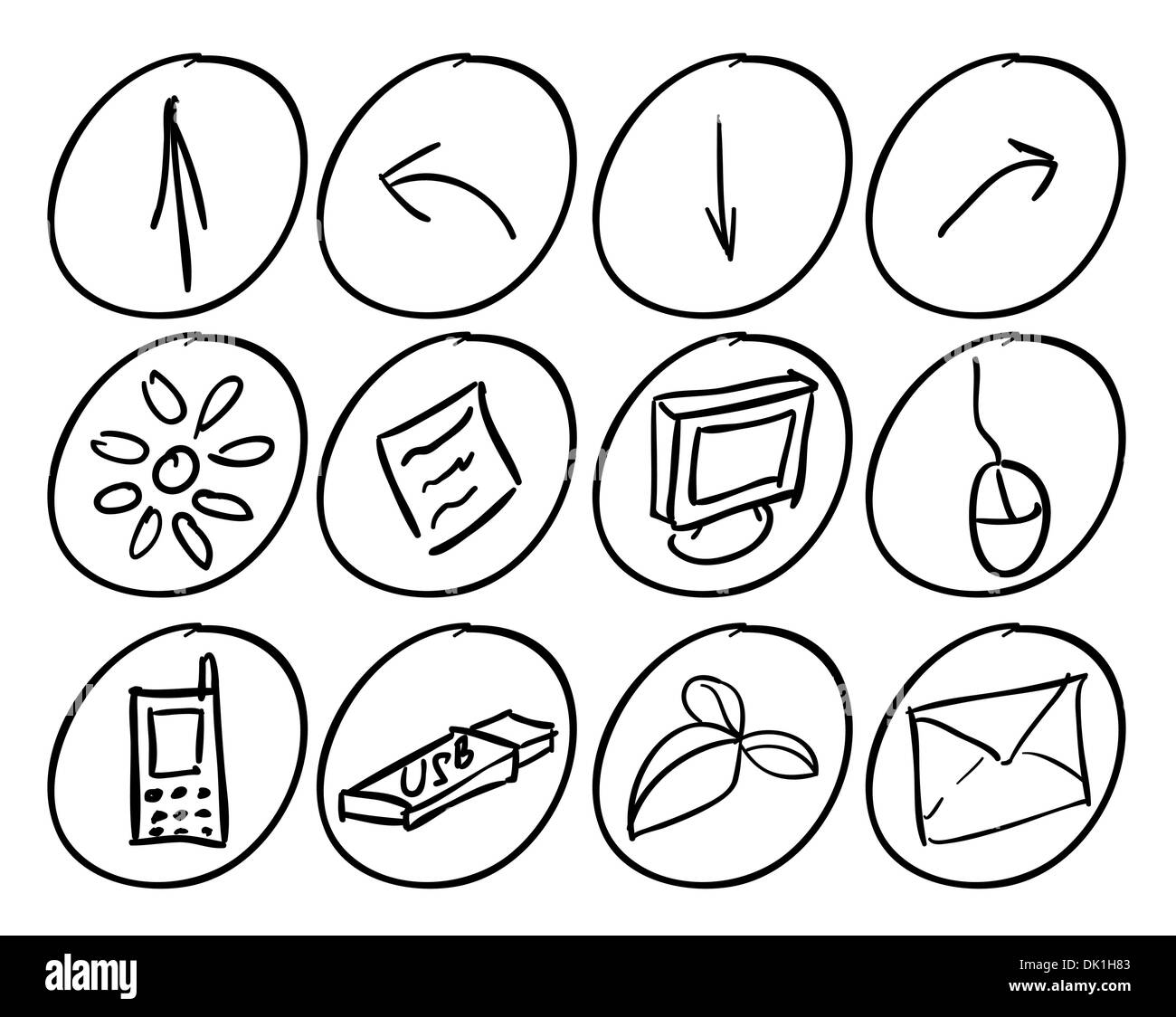 Set of technological vector doodles Stock Vector Image & Art - Alamy