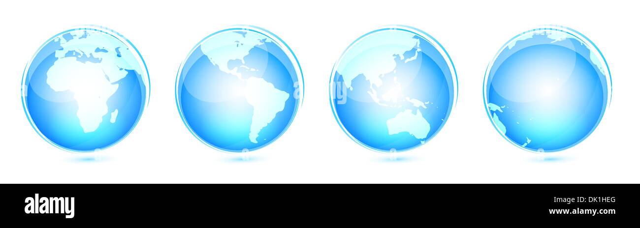 Vector blue Earth globe icons Stock Vector Image & Art - Alamy