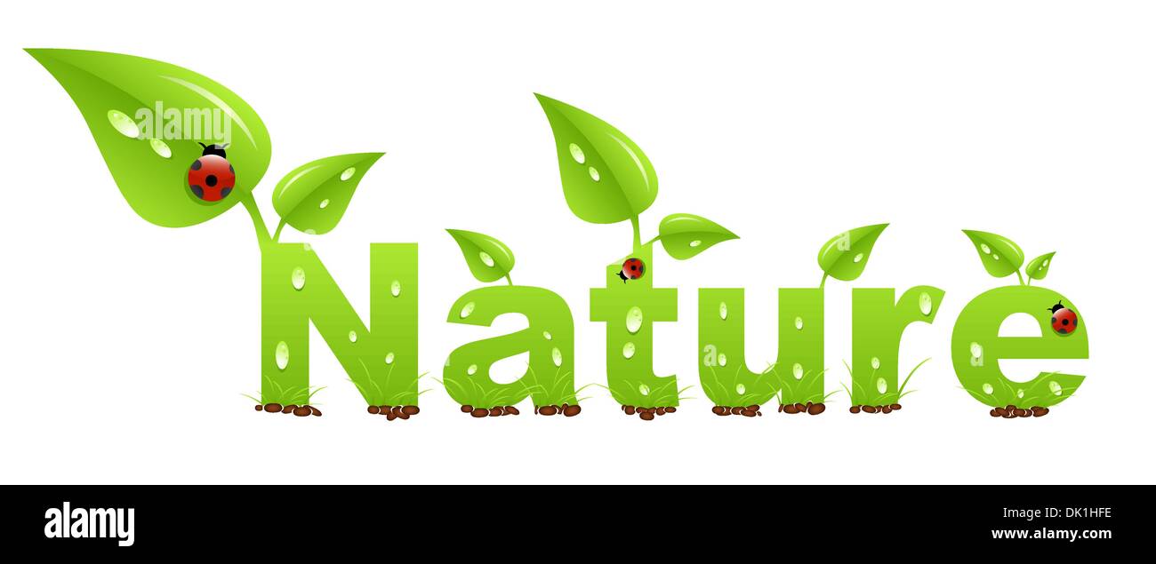 Abstract nature vector word with leaves Stock Vector Image & Art - Alamy