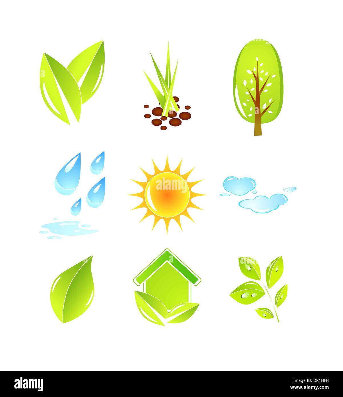 Set of vector green eco icons Stock Vector Image & Art - Alamy