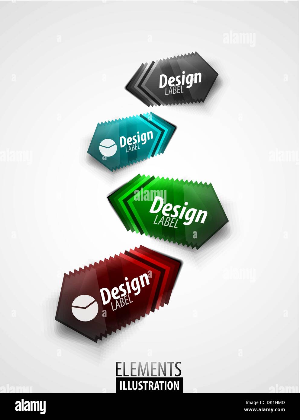 Set of colorful vector arrow labels with sample text Stock Vector Image ...