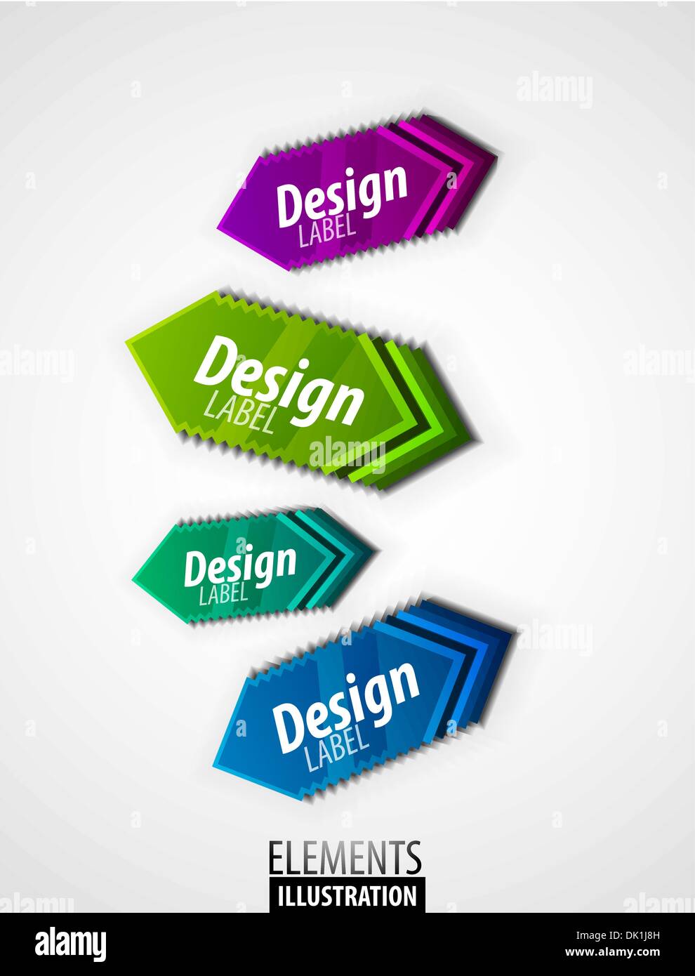 Set of colorful vector arrow labels with sample text Stock Vector Image ...