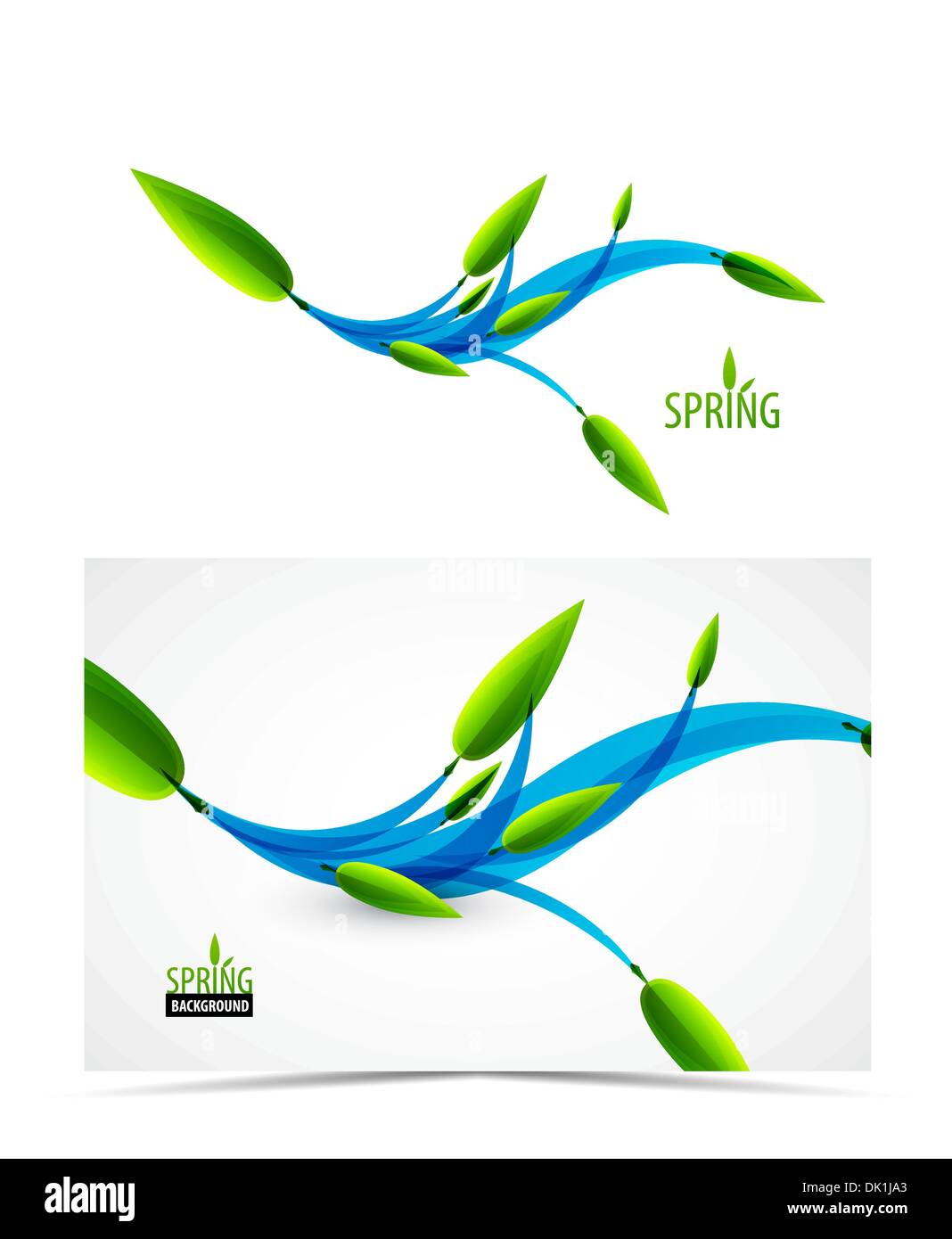 Abstract leaf waves spring - summer flowing background Stock Vector ...