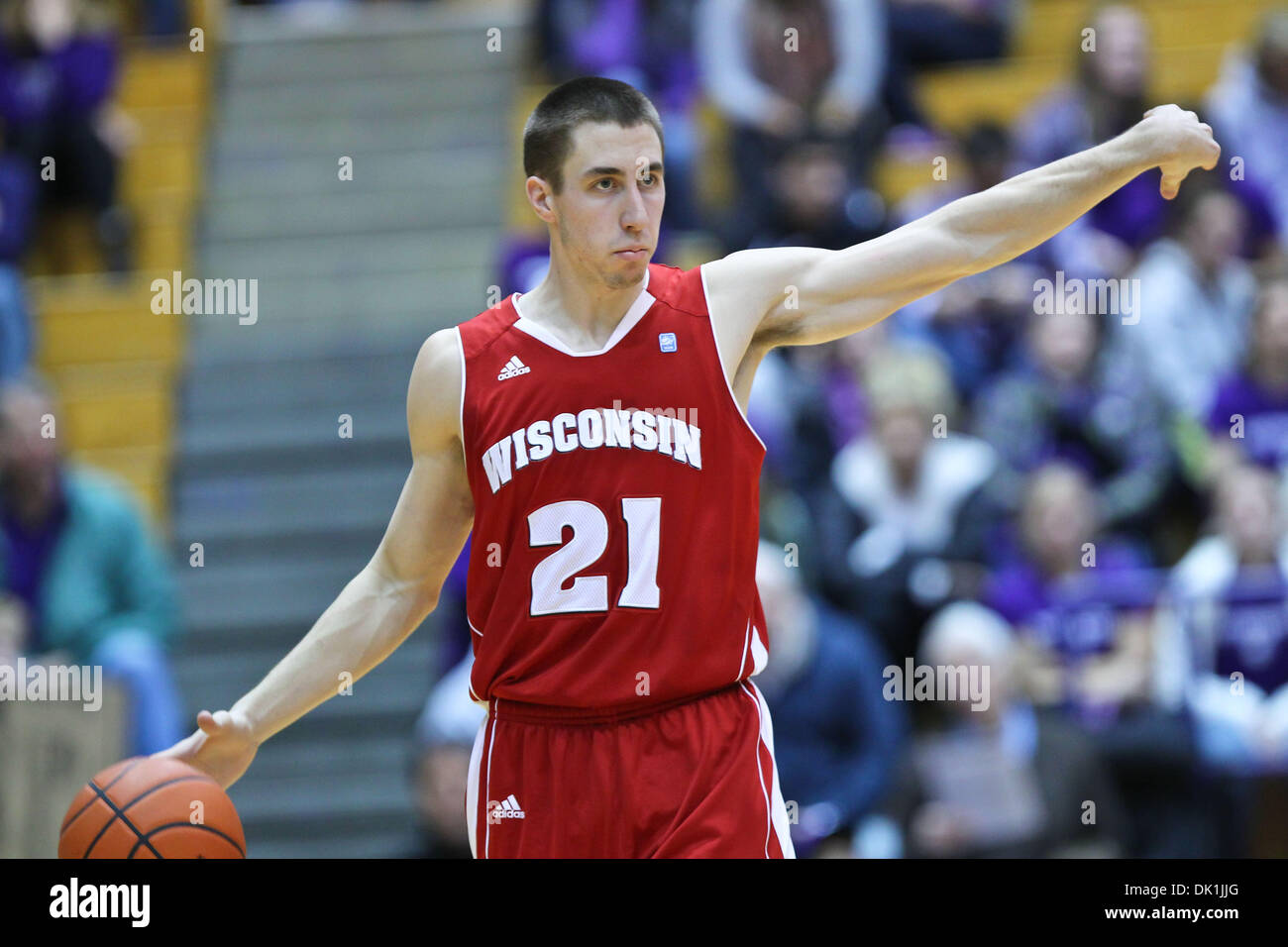 Jan. 23, 2011 - Evanston, Illinois, U.S - Wisconsin guard Josh Gasser ...