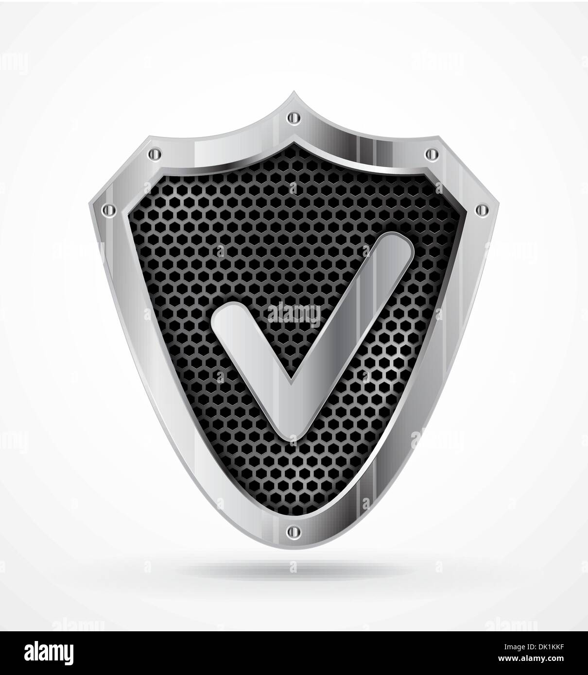 Vector steel shield with check mark Stock Vector Image & Art - Alamy