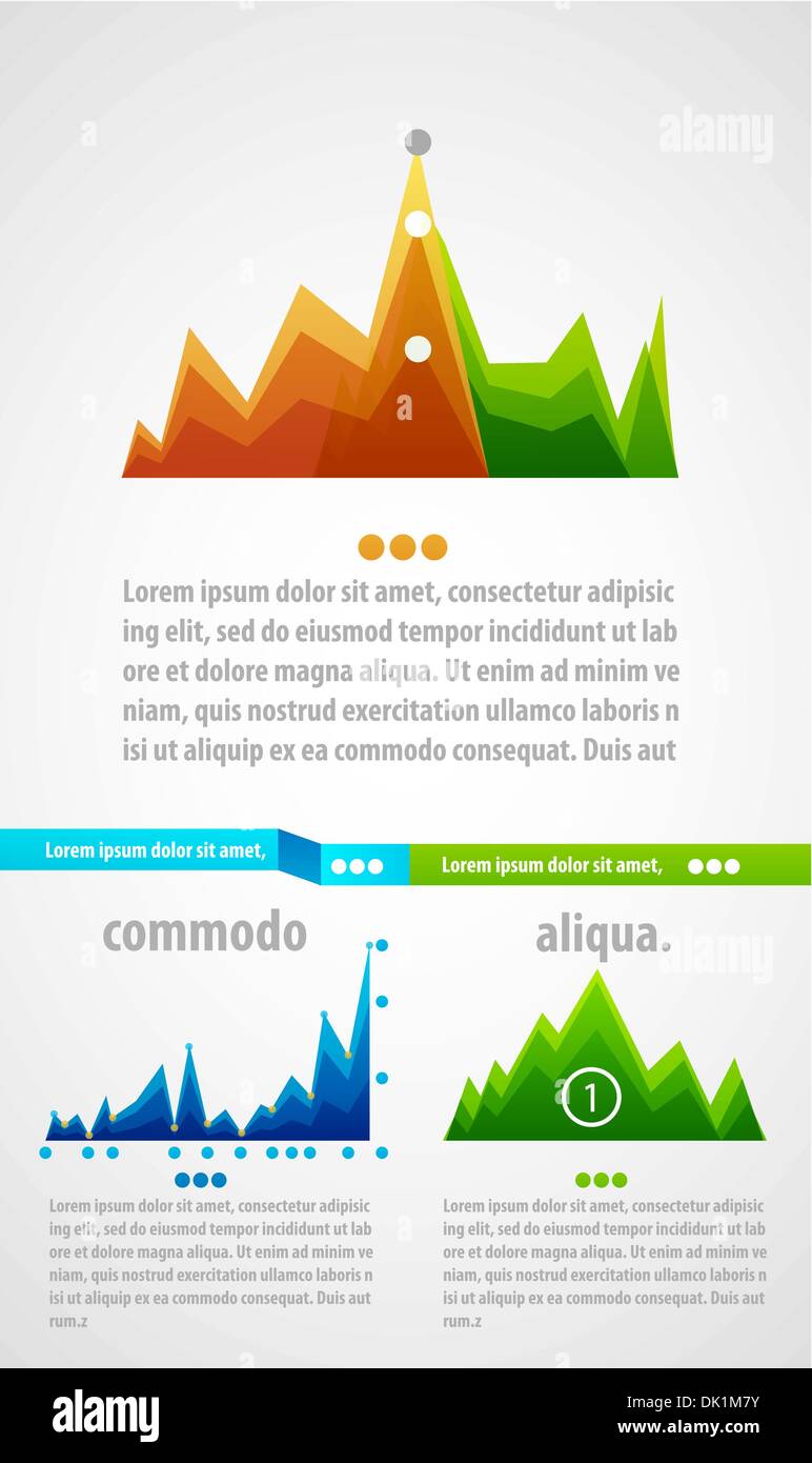 Abstract colorful charts with sample text Stock Vector Image & Art - Alamy