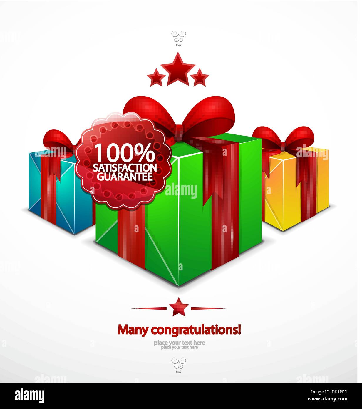 Promo poster with color gift boxes. Vector Stock Vector Image & Art - Alamy