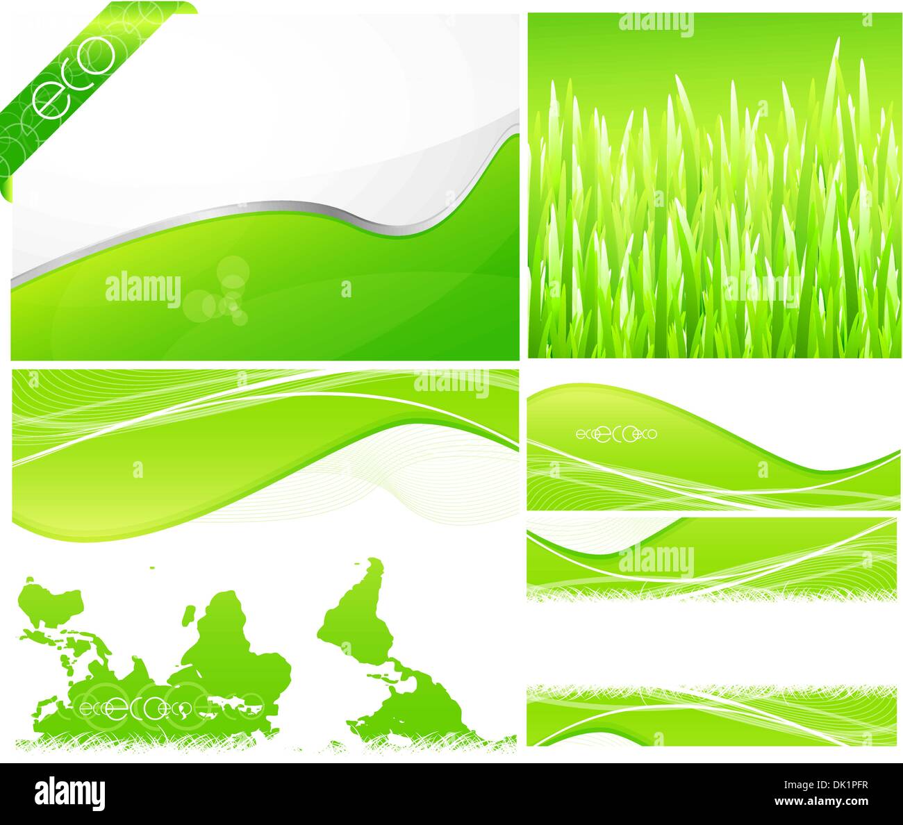 Vector set of green eco backgrounds Stock Vector Image & Art - Alamy