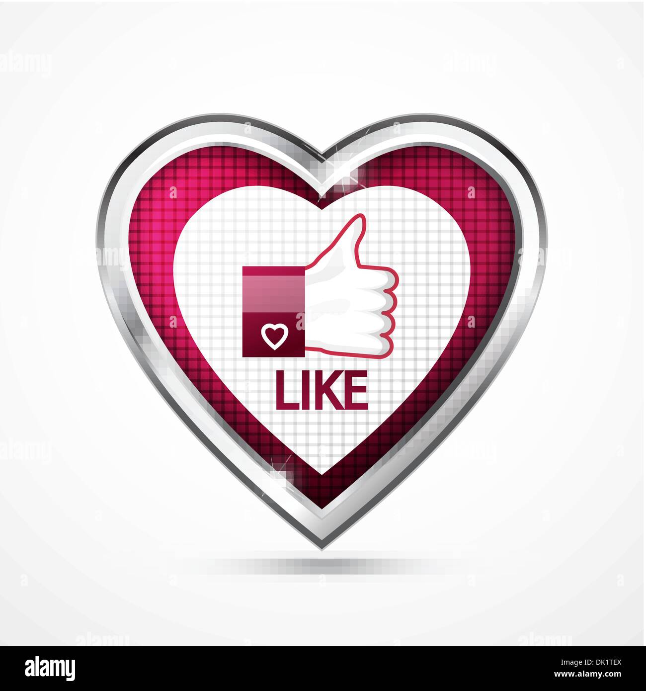 Vector illustration of like sign in heart Stock Vector Image & Art - Alamy