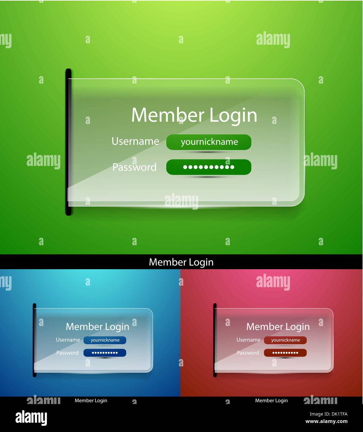 Abstract vector glass login forms Stock Vector Image & Art - Alamy