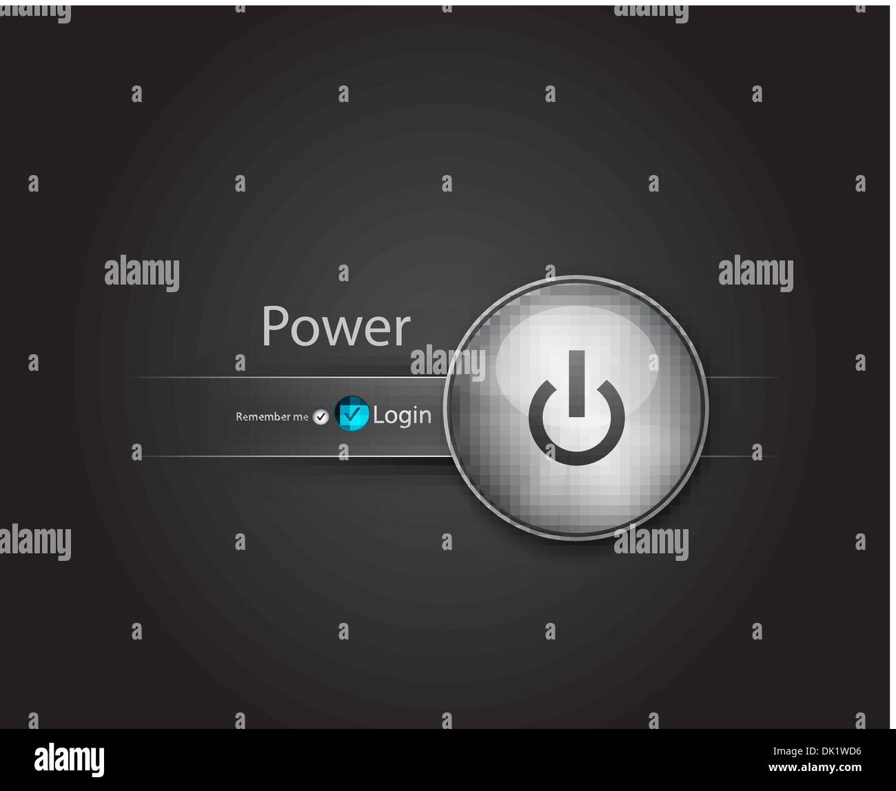 Abstract technology conceptual illustration with tune power button ...