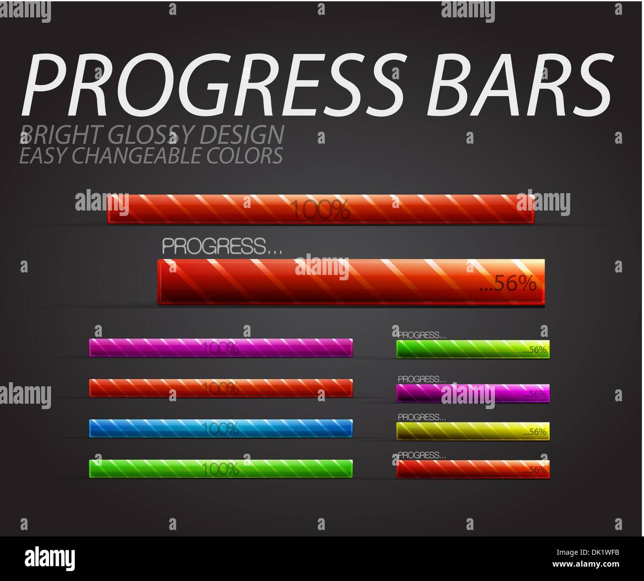 Colorful progress bar elements in variations Stock Vector Image & Art ...