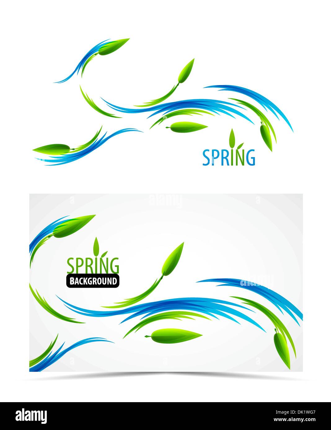 Abstract leaf waves spring - summer flowing background Stock Vector ...