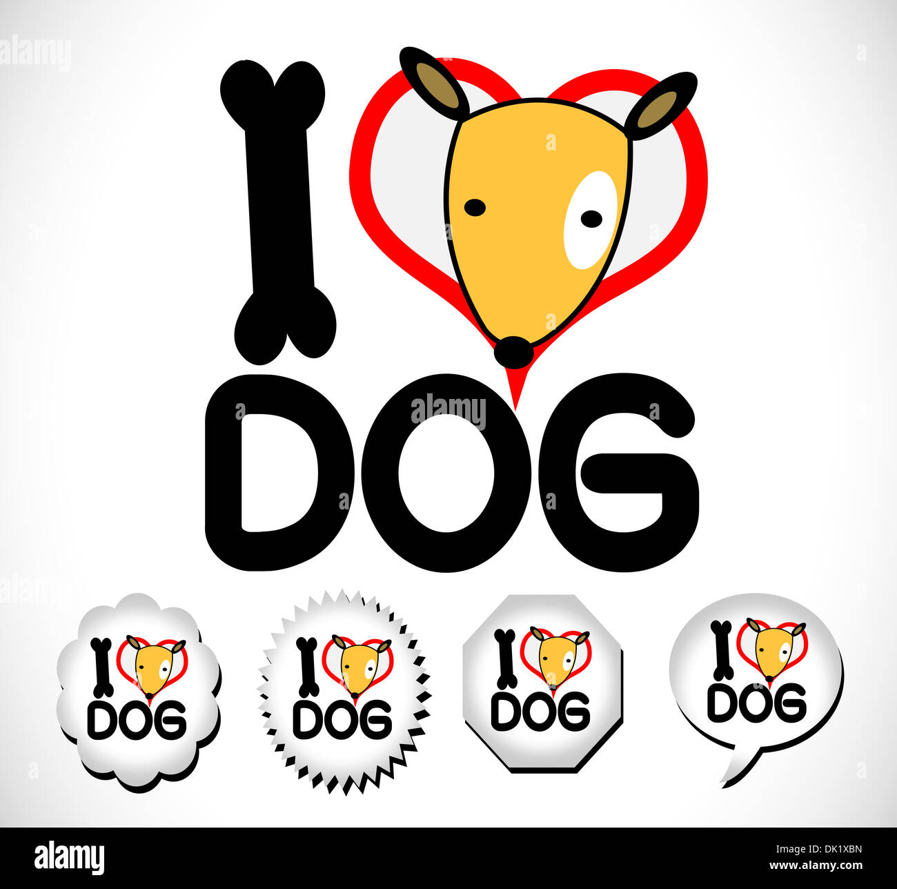 I Love Dog symbol and cute Dog Stock Photo - Alamy