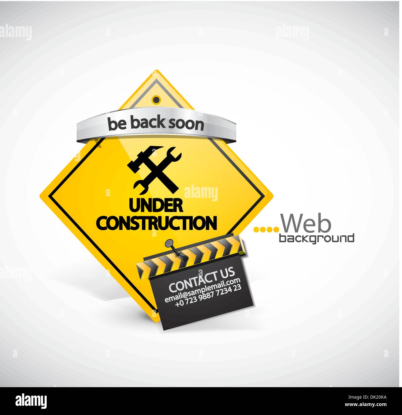 Technology background with under construction sign Stock Vector Image ...