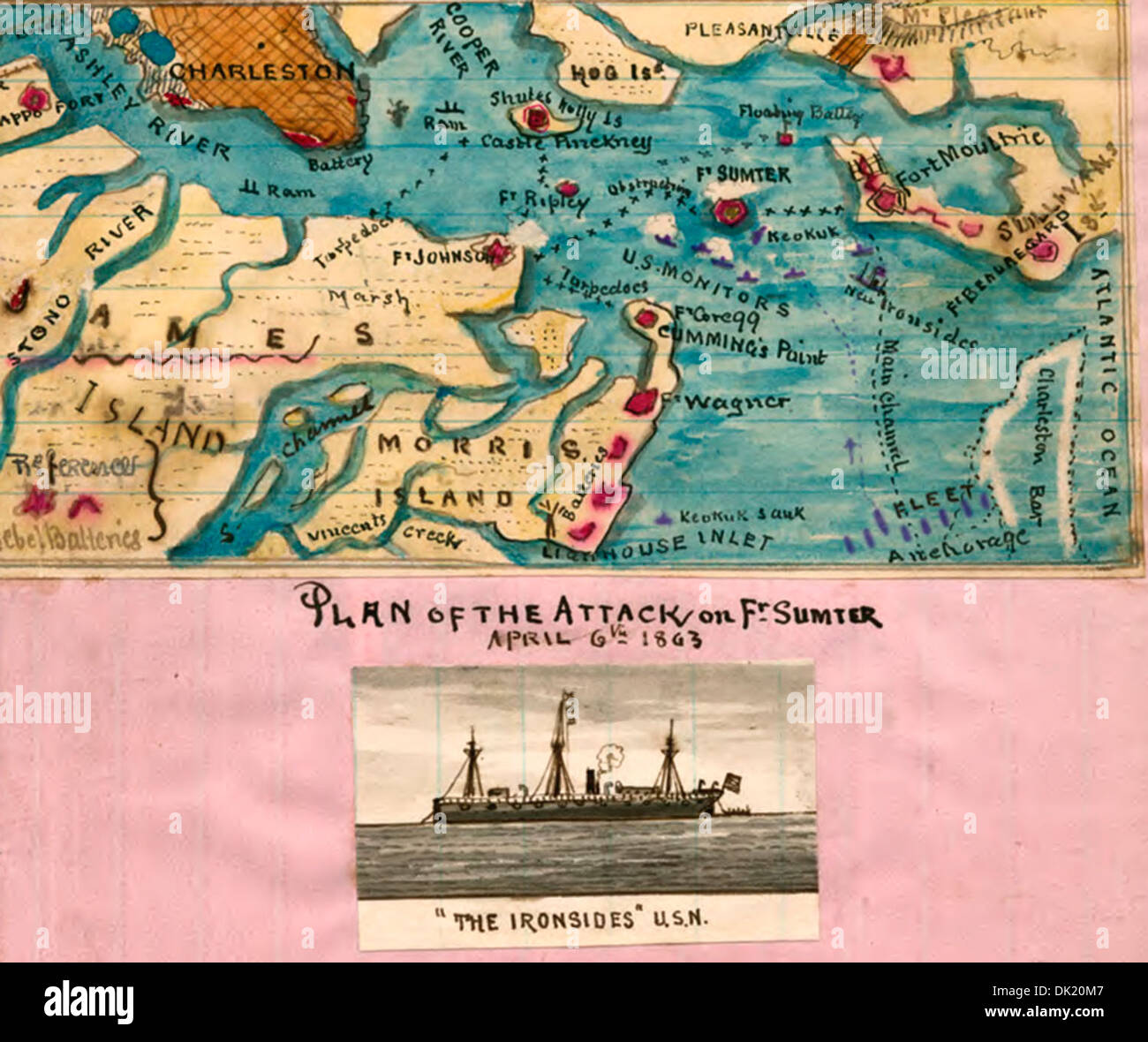 Map of fort sumter hi-res stock photography and images - Alamy