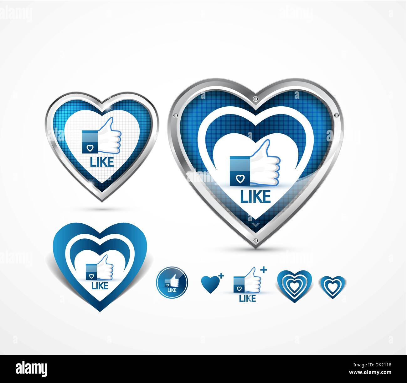 Various like signs in blue. Vector illustration Stock Vector Image ...