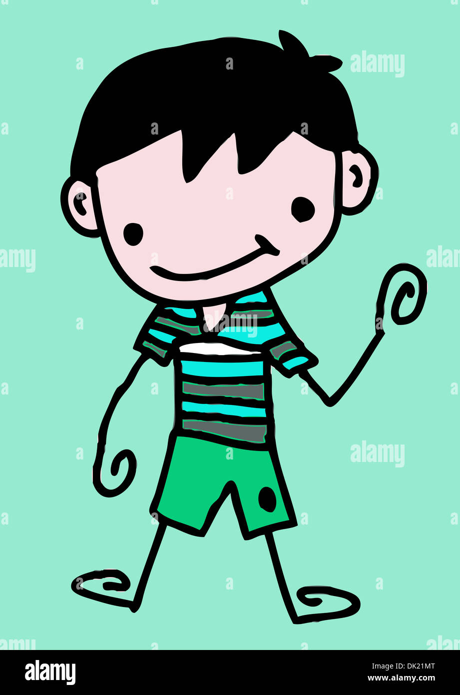 cute happy cartoon kids teen Stock Photo - Alamy