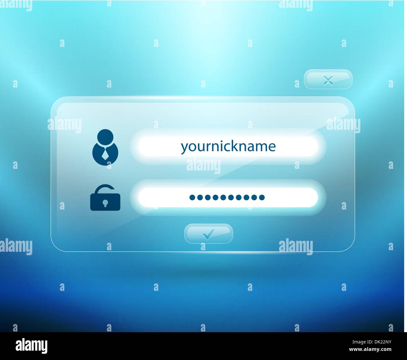 Website template. Glass login frame Stock Vector Image & Art - Alamy