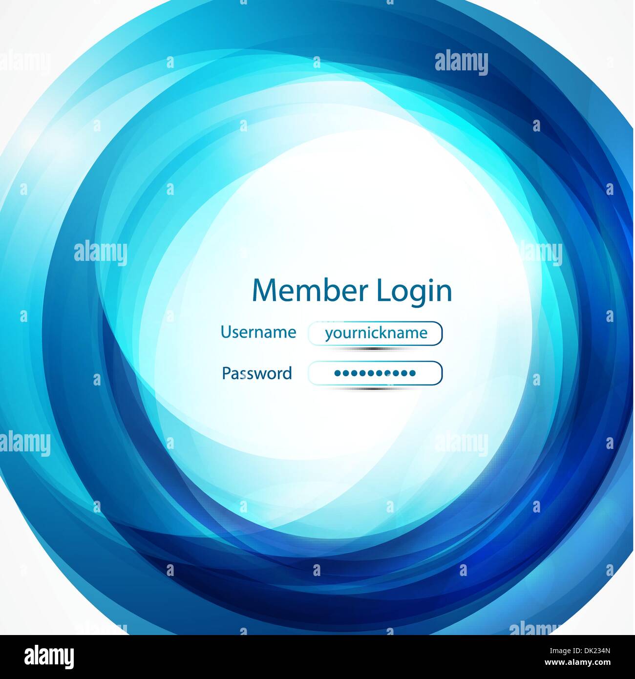 Abstract vector background with login form and blue swirly design Stock ...