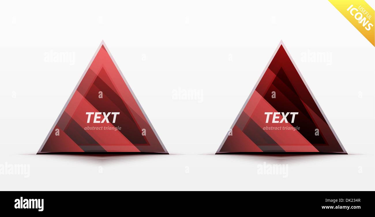 Business triangle icon set - light glossy translucent surface Stock ...