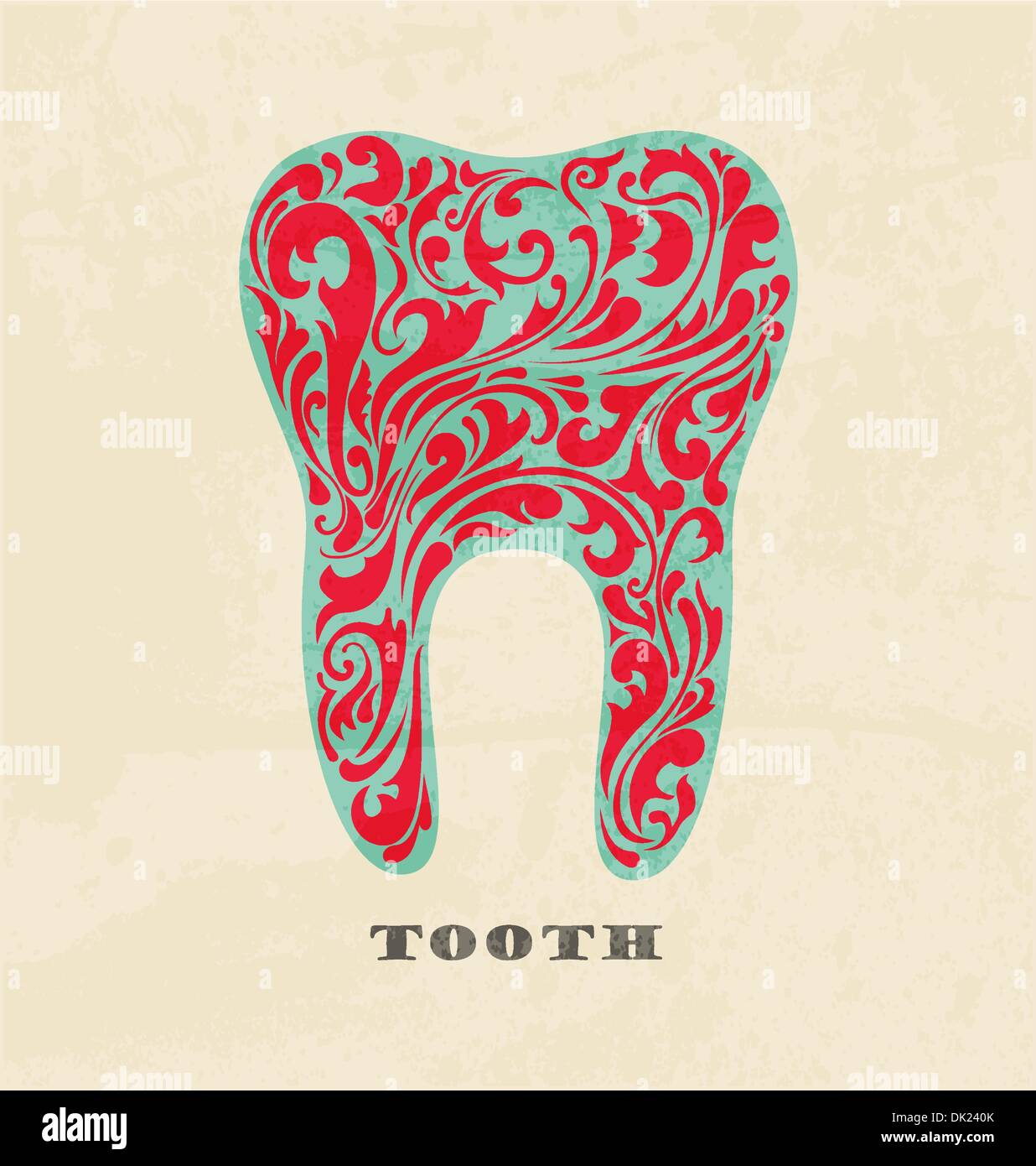 abstract floral teeth. Retro poster Stock Vector Image & Art - Alamy