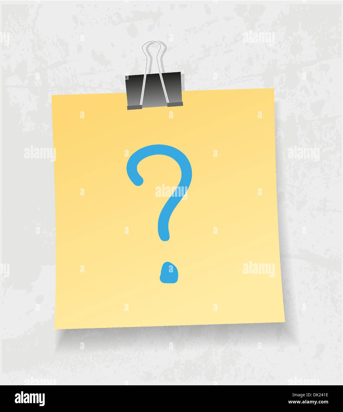 Yellow note paper and attach vector. Question mark Stock Vector Image ...