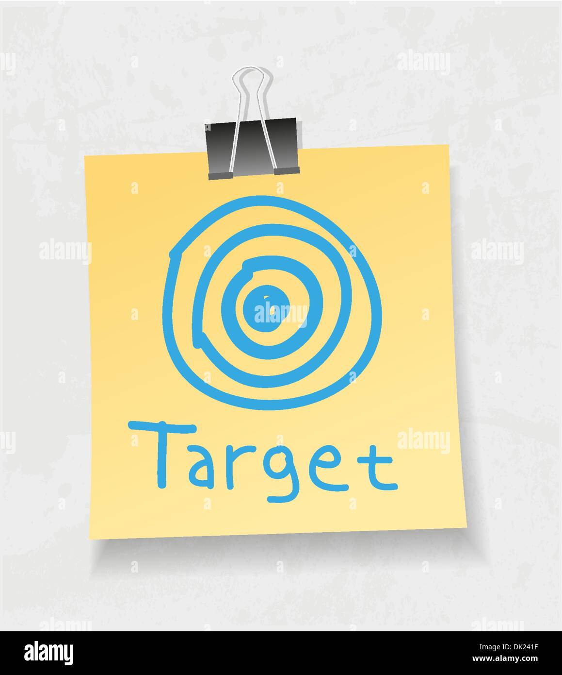 Yellow note paper and attach. Target concept Stock Vector Image & Art ...
