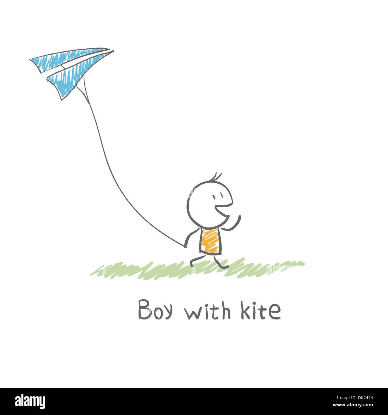 boy with kite Stock Vector Image & Art - Alamy