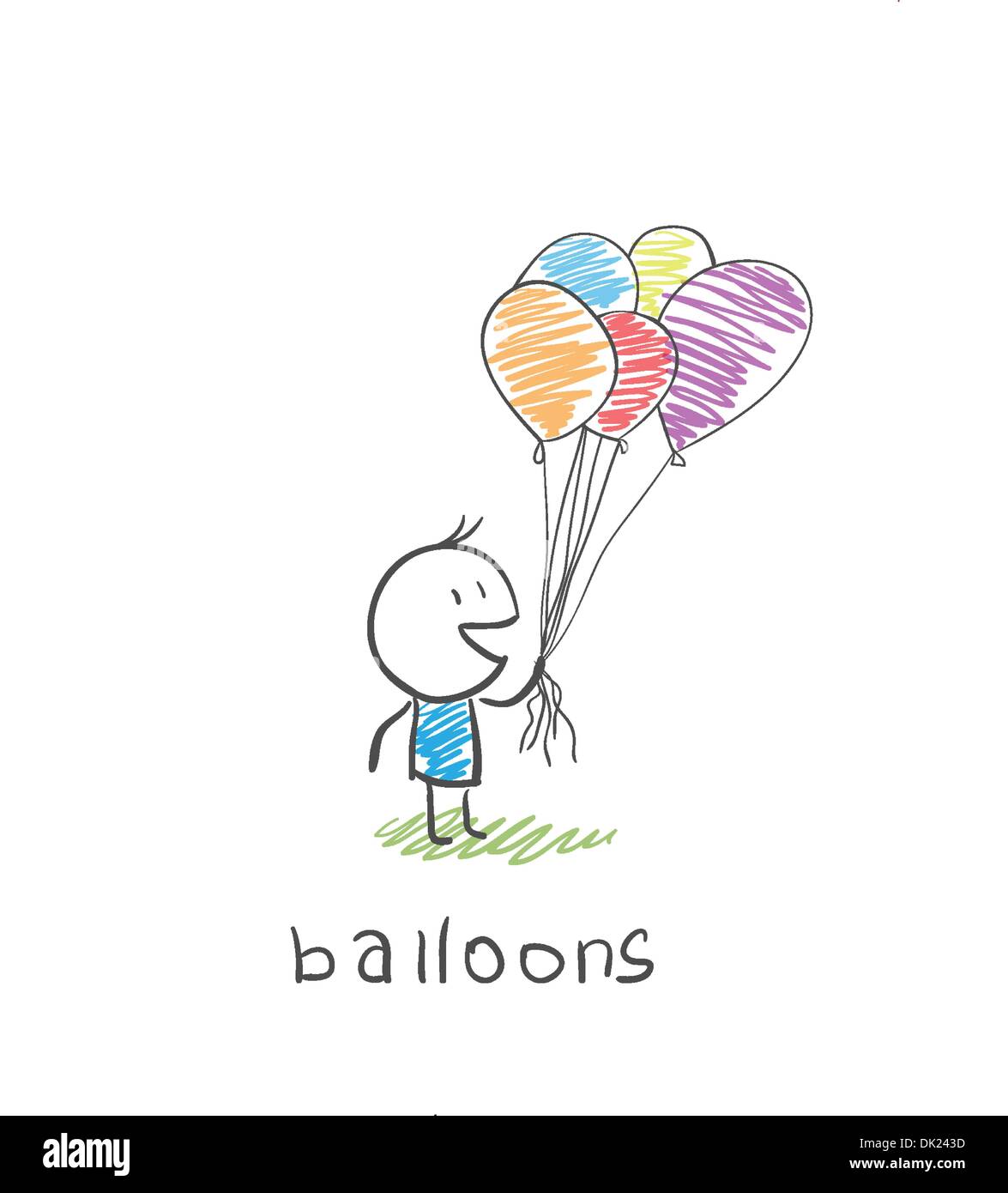 man with balloons Stock Vector Image & Art - Alamy