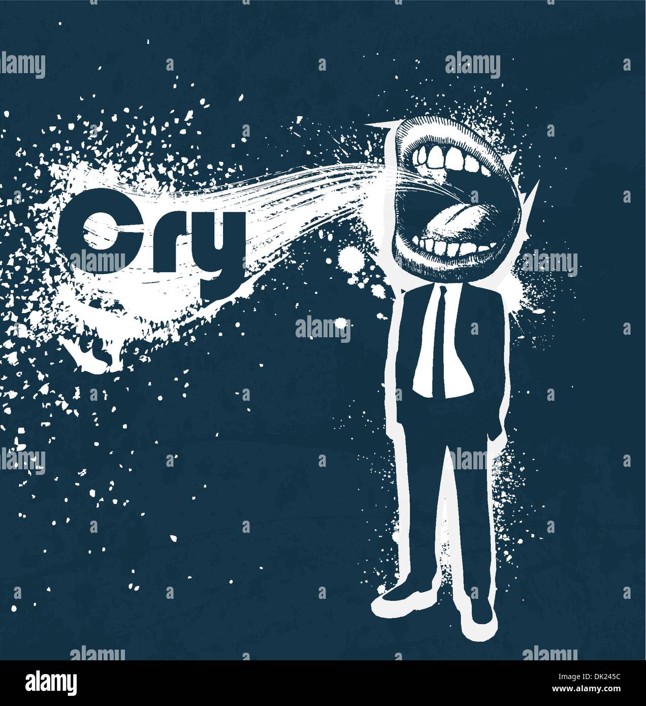 Screaming man white background Stock Vector Images - Alamy