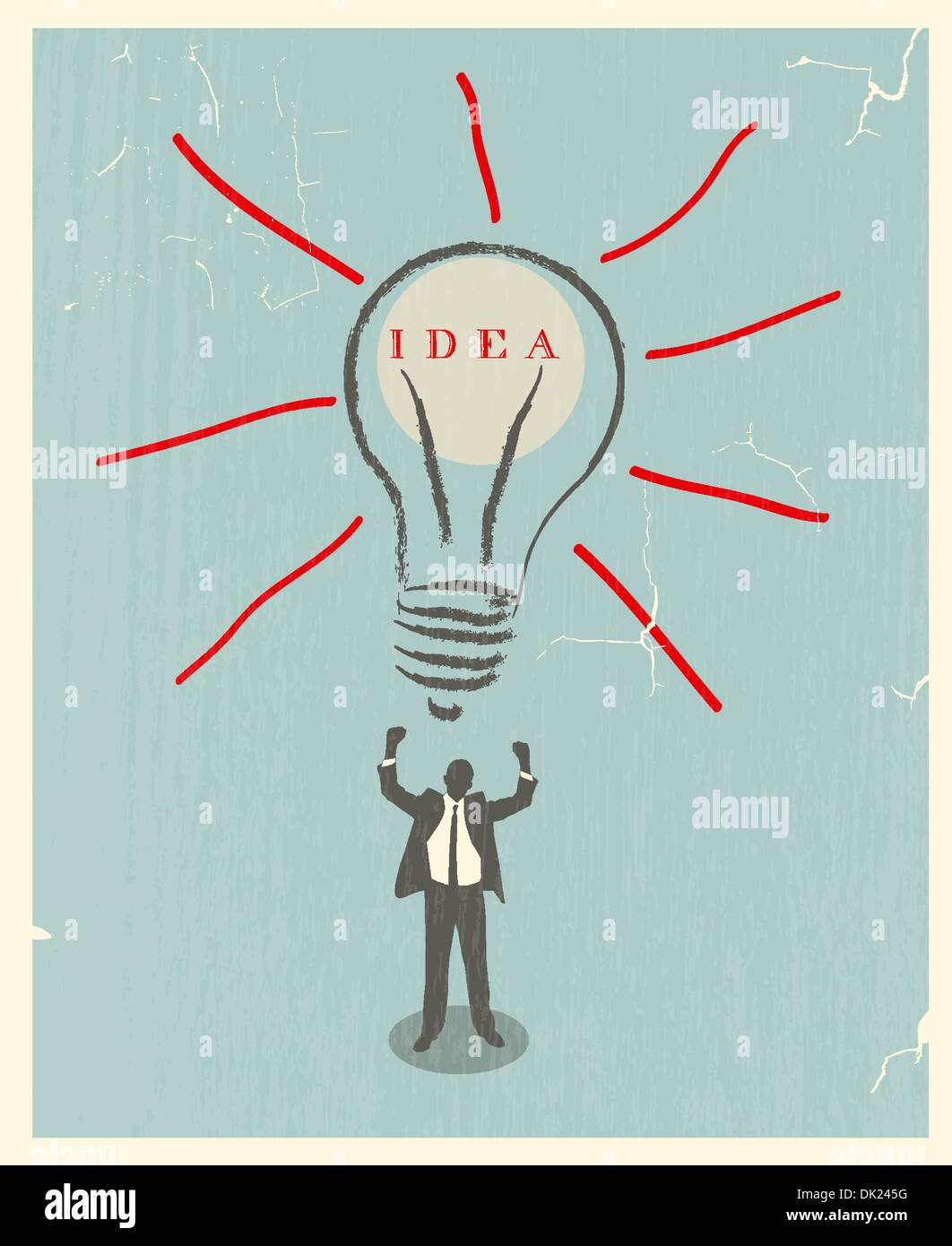illustration of idea bulb. retro poster Stock Vector Image & Art - Alamy