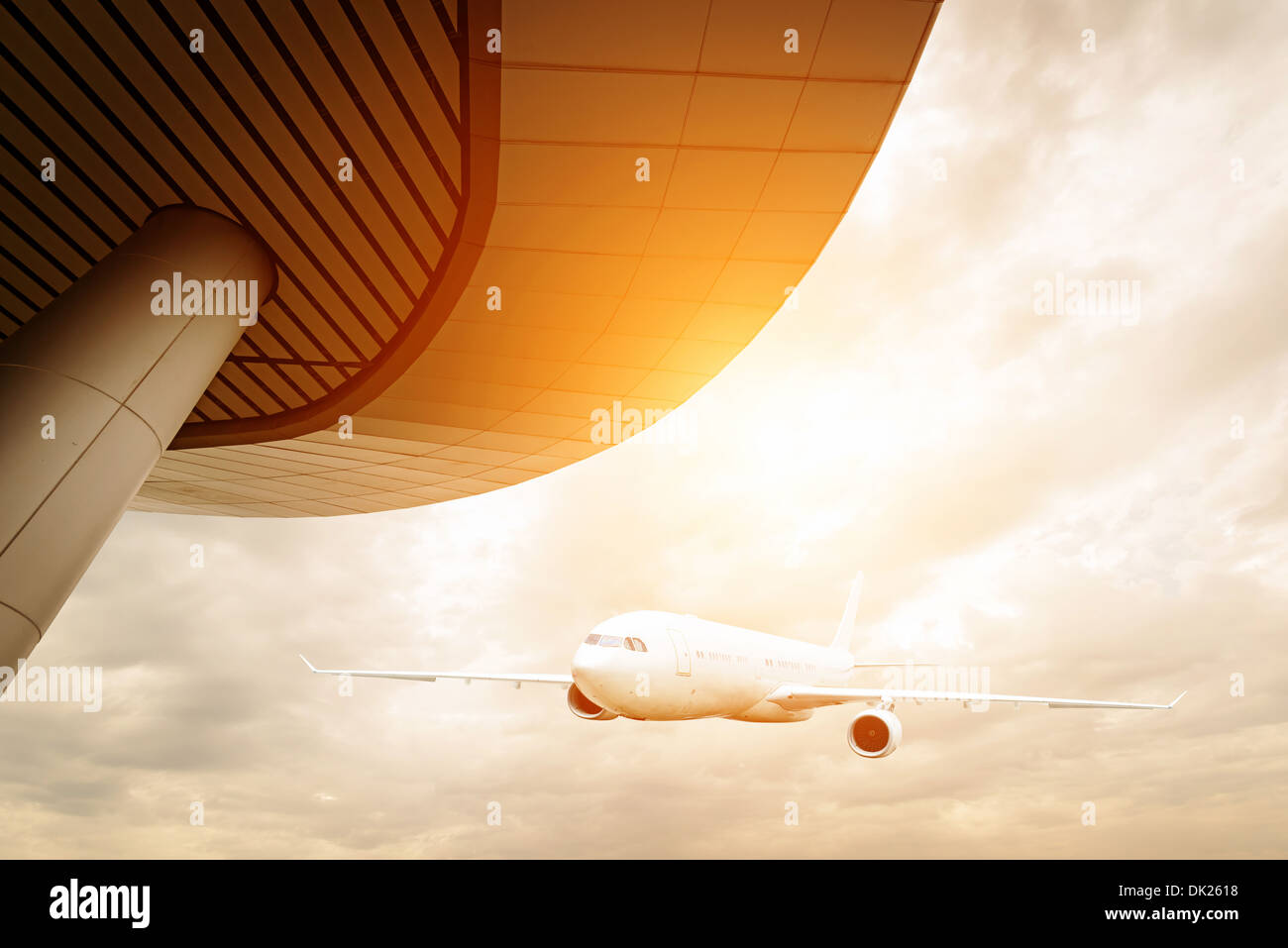 Airplane taking off beautiful sunset hi-res stock photography and ...