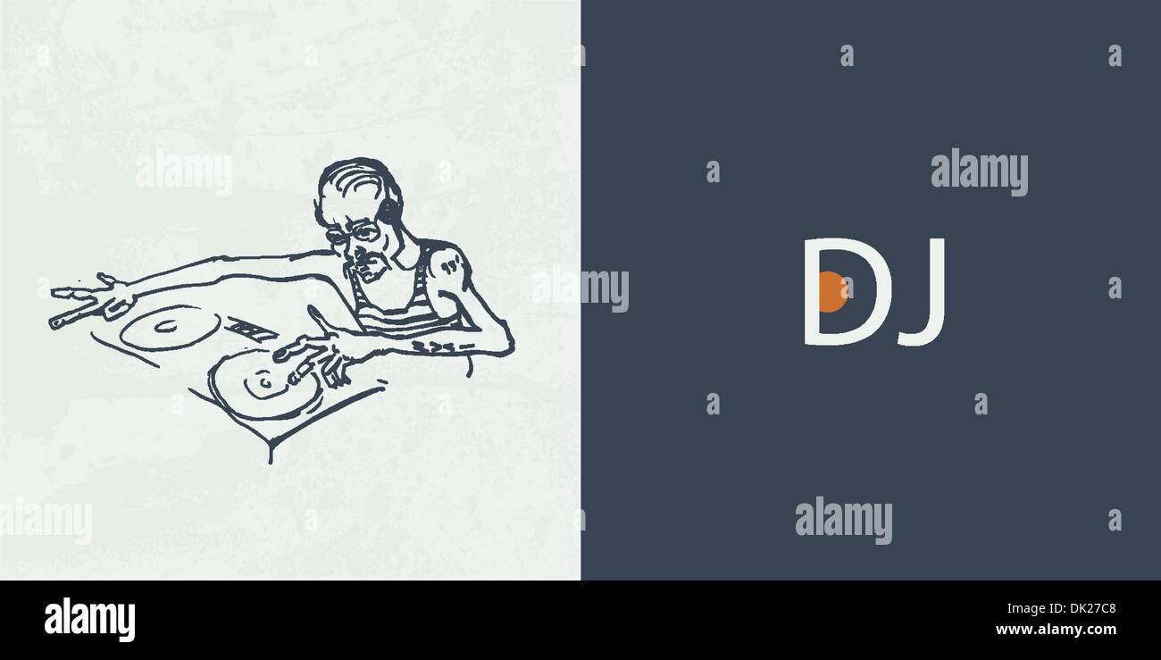 sketch Dj print background Stock Vector Image & Art - Alamy