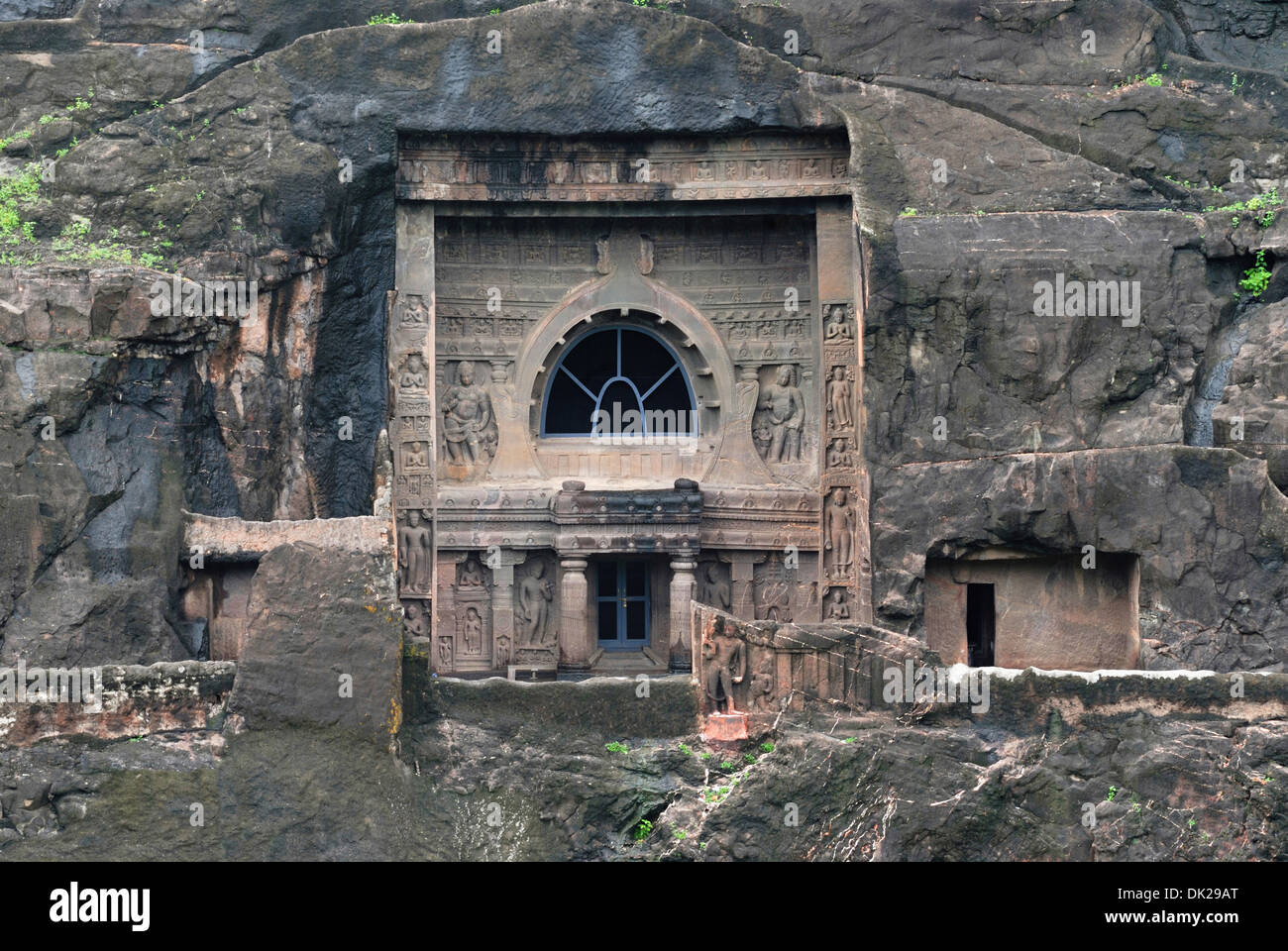 Cave 19: Façade of monastery or Chaitya - Long View. Ajanta Caves ...