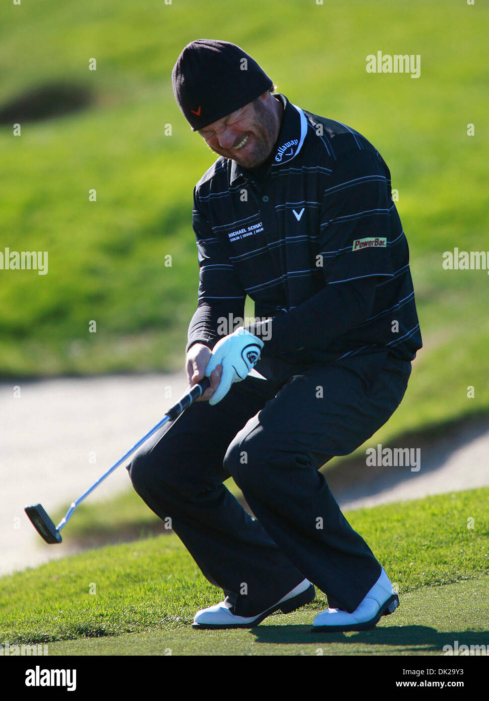 Feb. 10, 2011 - Pebble Beach, California, U.S. - ALEX CEJKA reacts ...