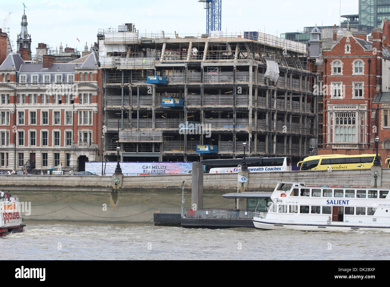 Construction site on the River Thames London Stock Photo - Alamy