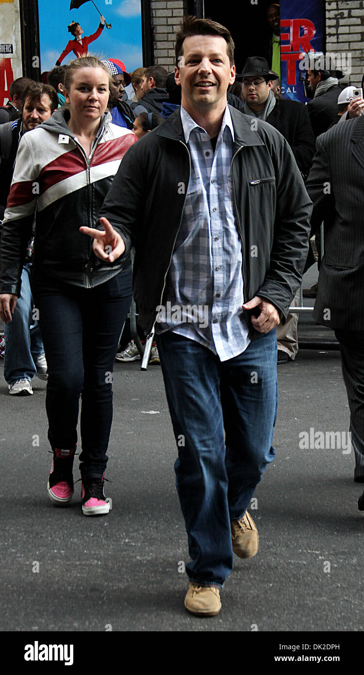 Sean Hayes Celebrities arrive at Ed Sullivan Theater to appear on 'The ...
