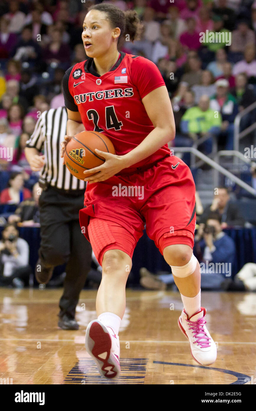 Feb. 12, 2011 - South Bend, Indiana, U.S - Rutgers guard April Sykes ...
