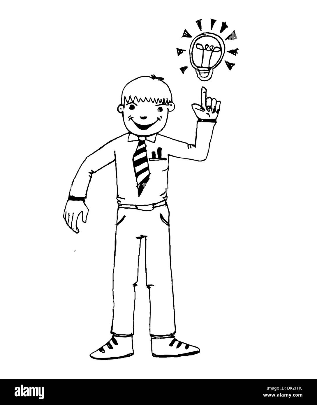 Businesswoman idea thinking in Black and White Stock Photos & Images ...