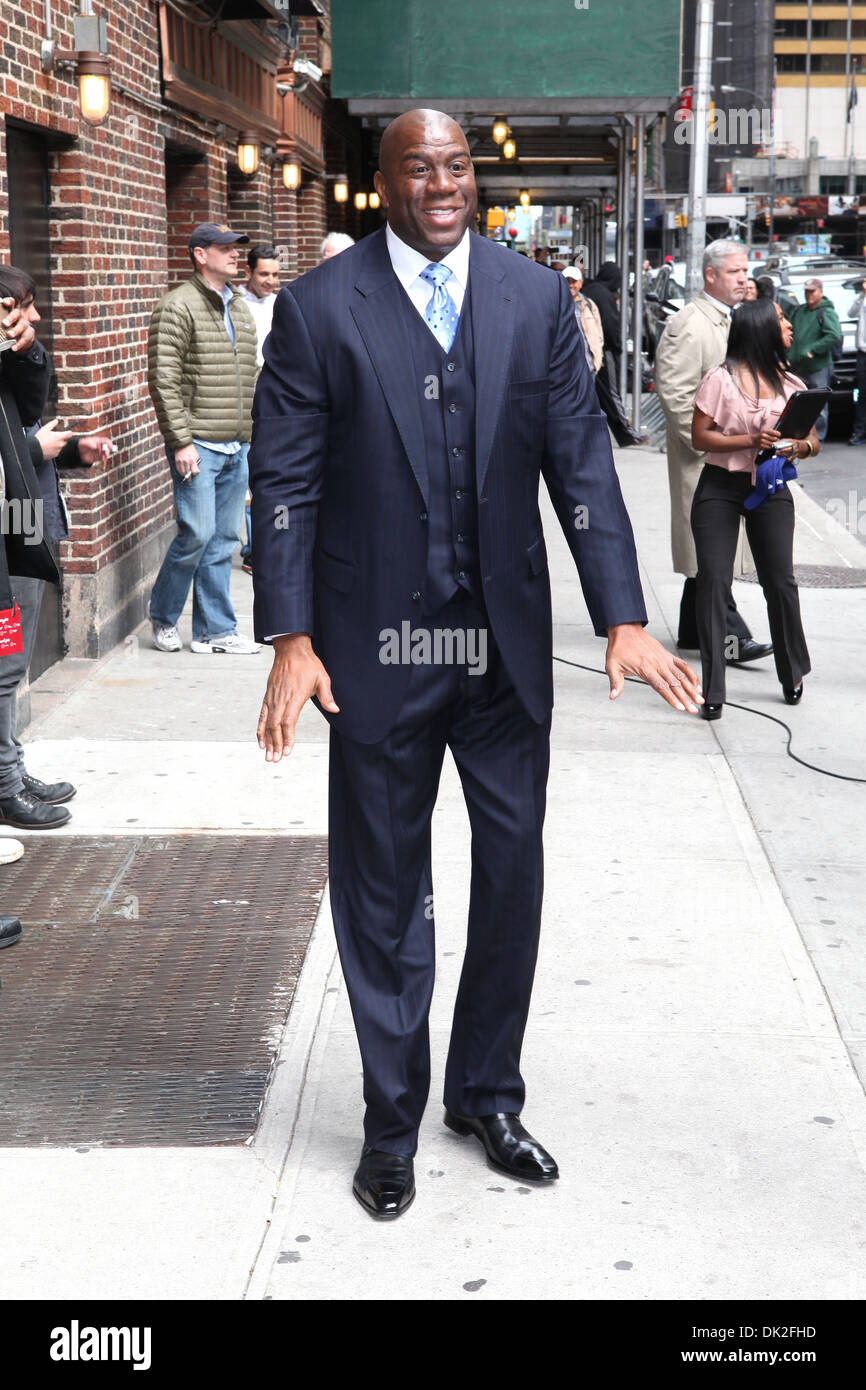 Magic Johnson Celebrities arrive at Ed Sullivan Theater for 'The Late ...