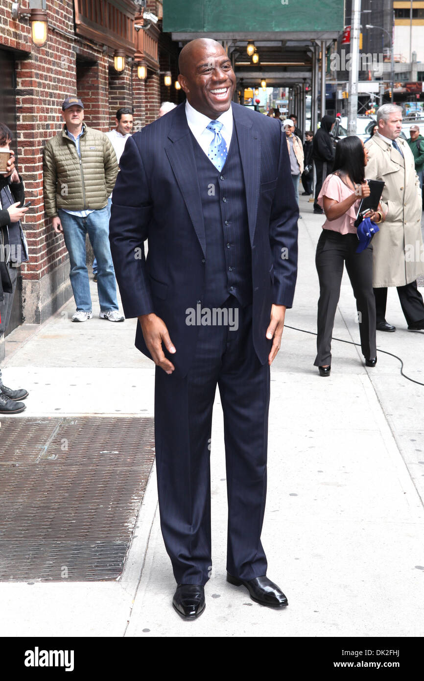 Magic Johnson Celebrities arrive at Ed Sullivan Theater for 'The Late ...