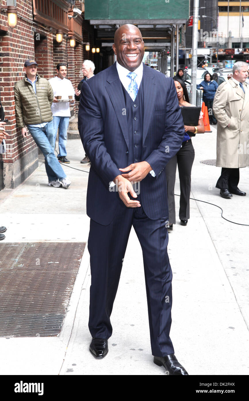 Magic Johnson Celebrities arrive at Ed Sullivan Theater for 'The Late ...