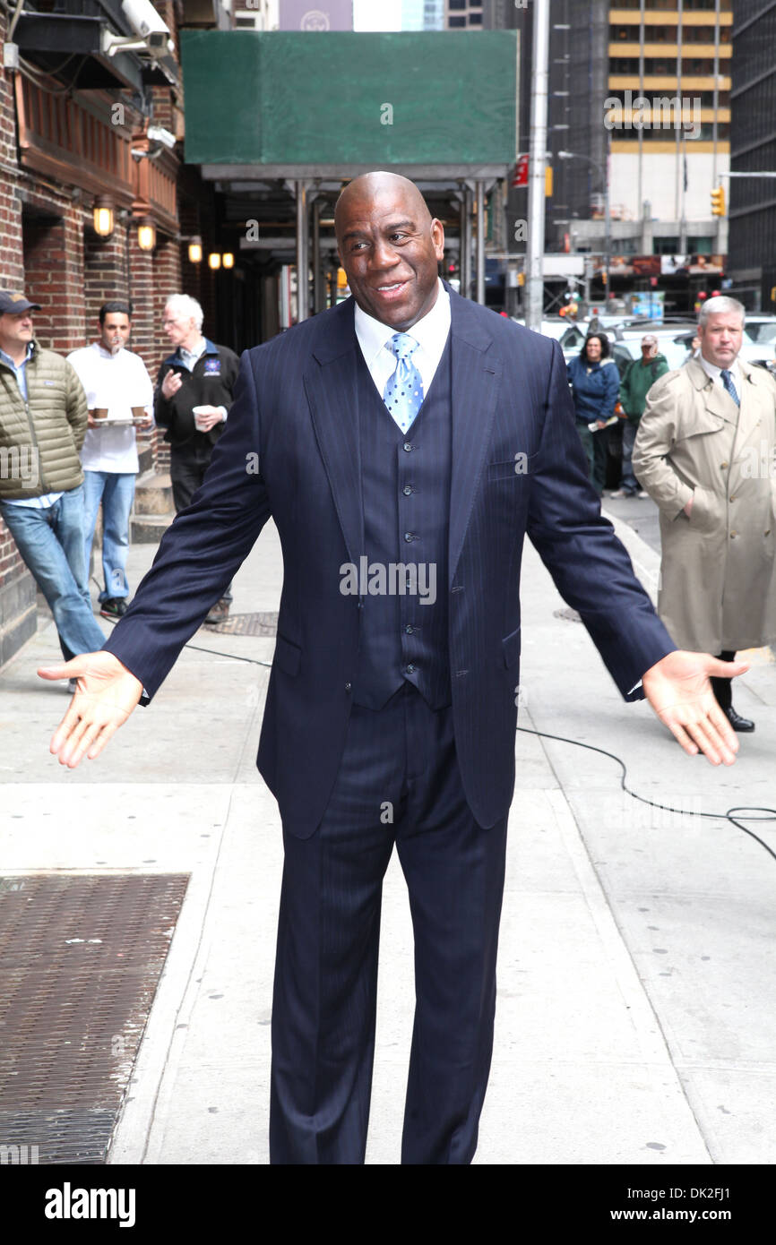 Magic Johnson Celebrities arrive at Ed Sullivan Theater for 'The Late ...