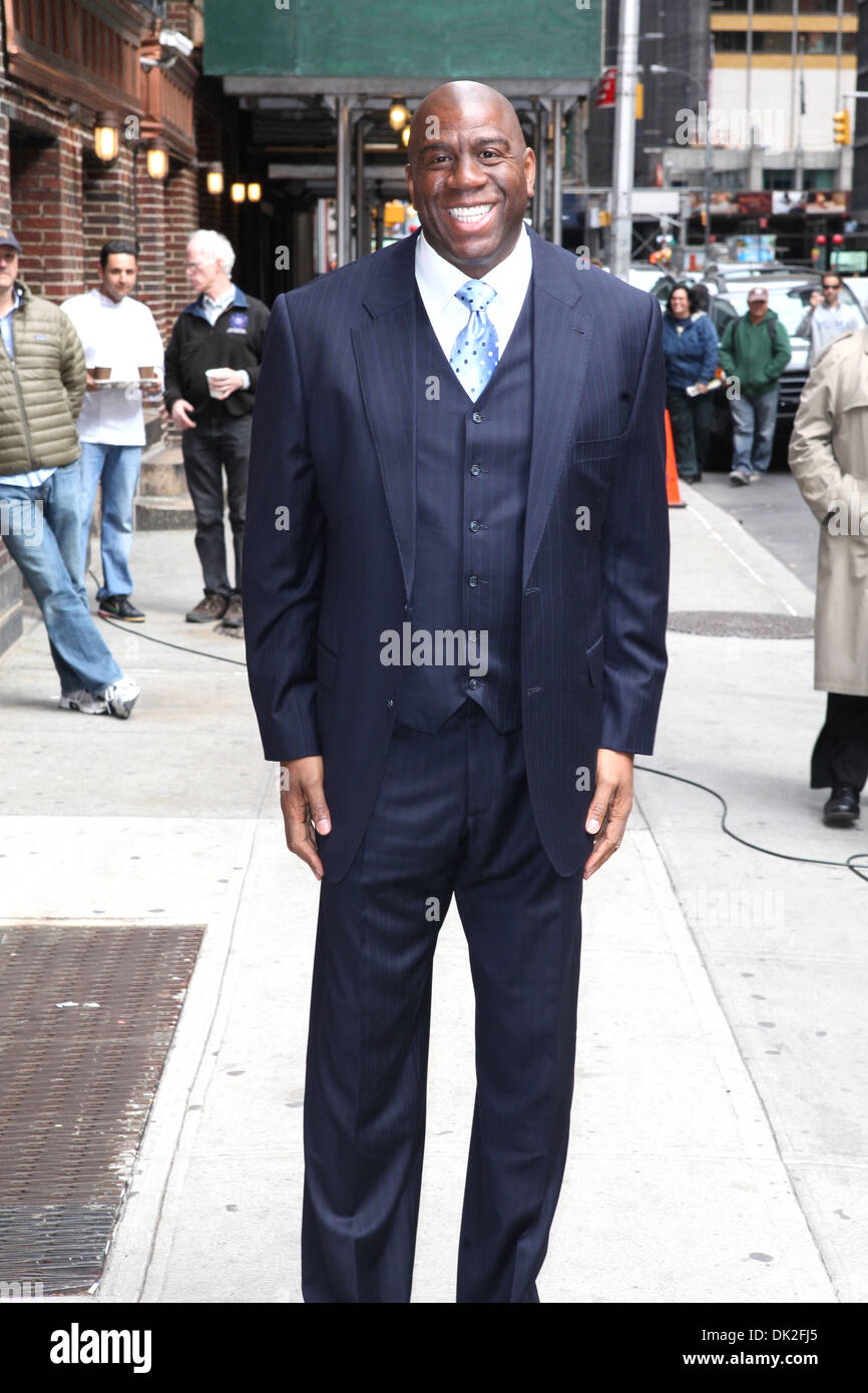 Magic Johnson Celebrities arrive at Ed Sullivan Theater for 'The Late ...