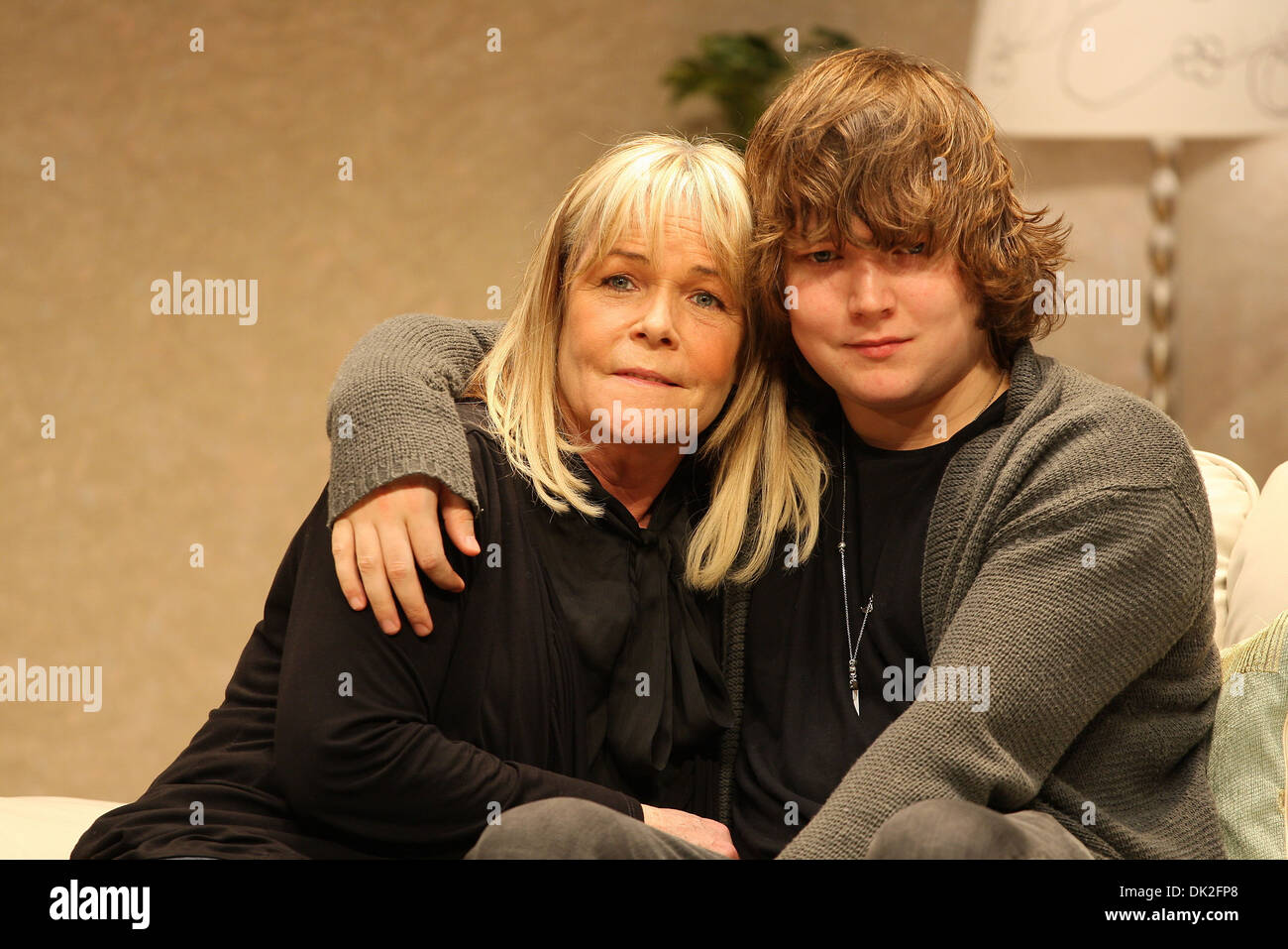Linda Robson with her son Birds of a Feather stage show at New Victoria ...