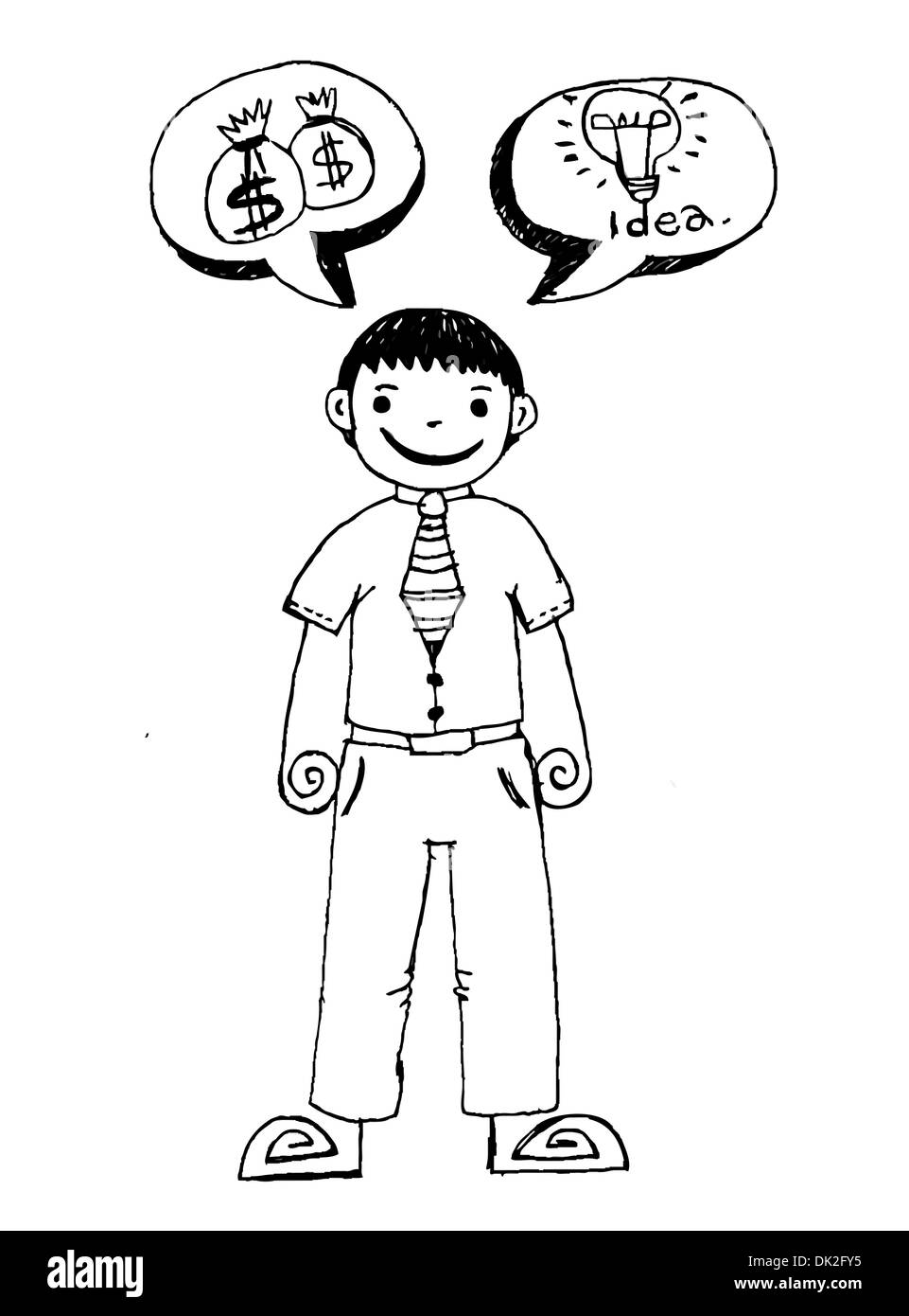 Businesswoman idea thinking in Black and White Stock Photos & Images ...