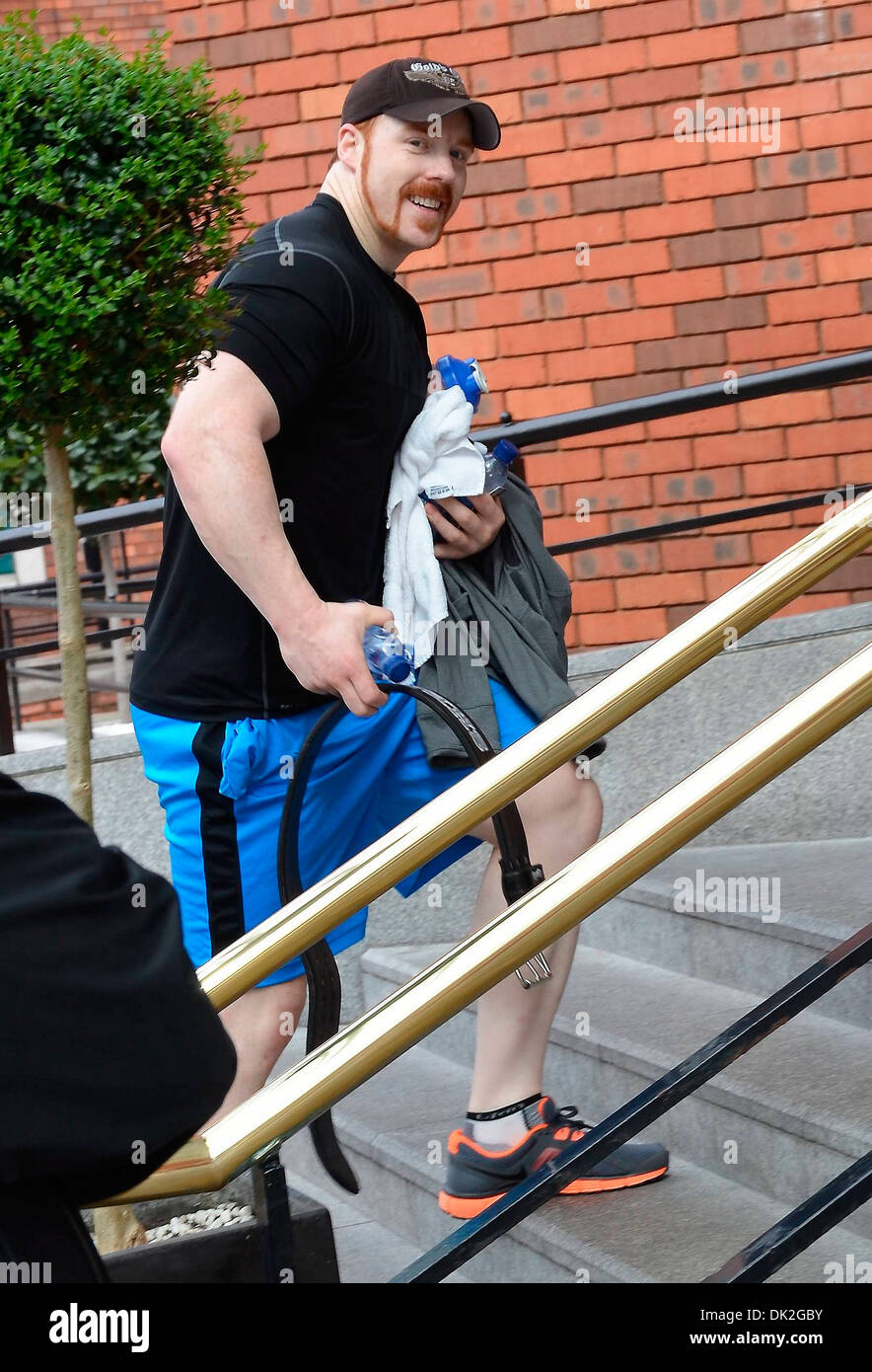 Irish grappler Sheamus WWE wrestlers outside of their hotel Dublin ...